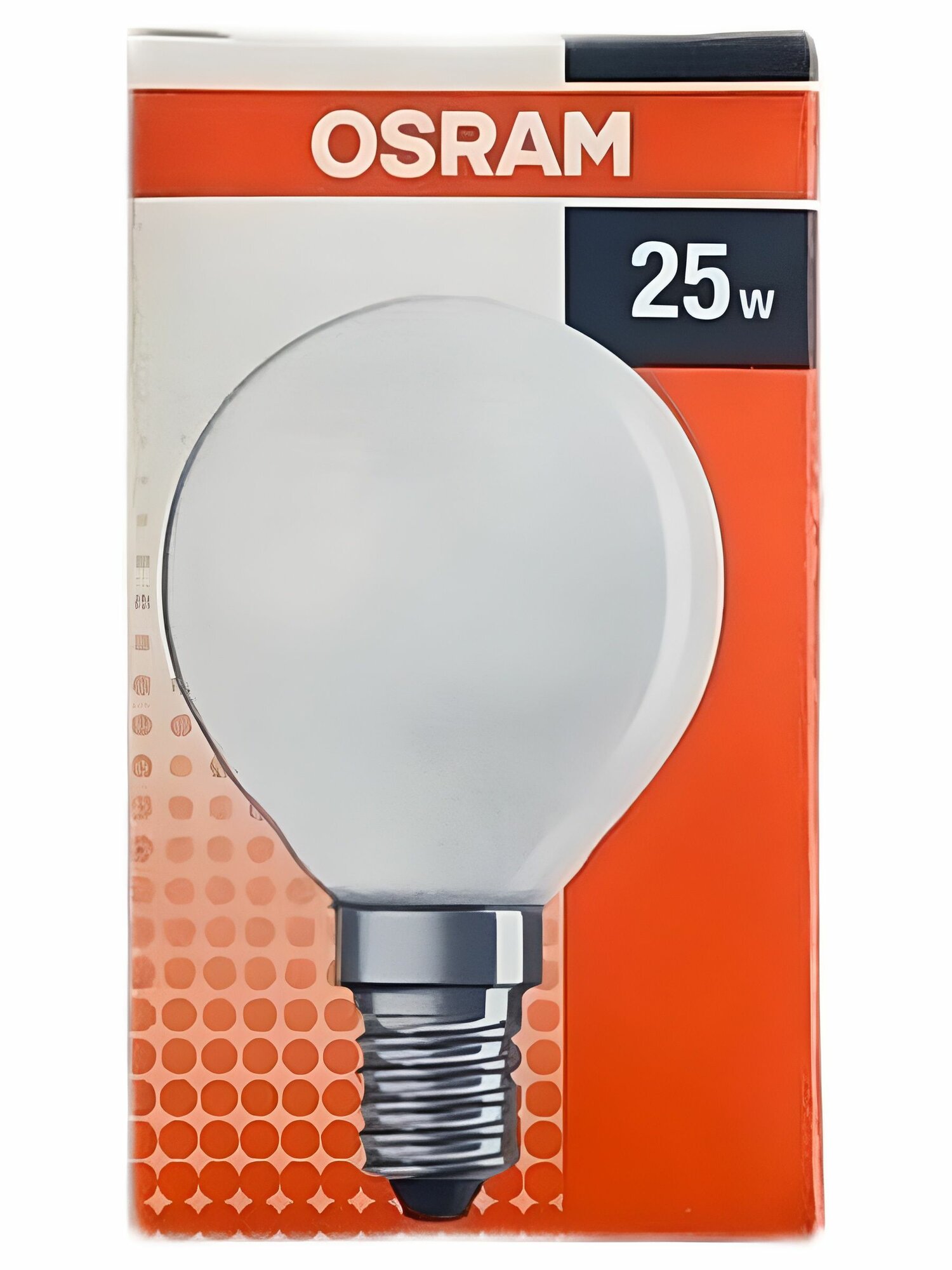 Лампа накаливания Osram E14 25W шарик матовый Индонезия