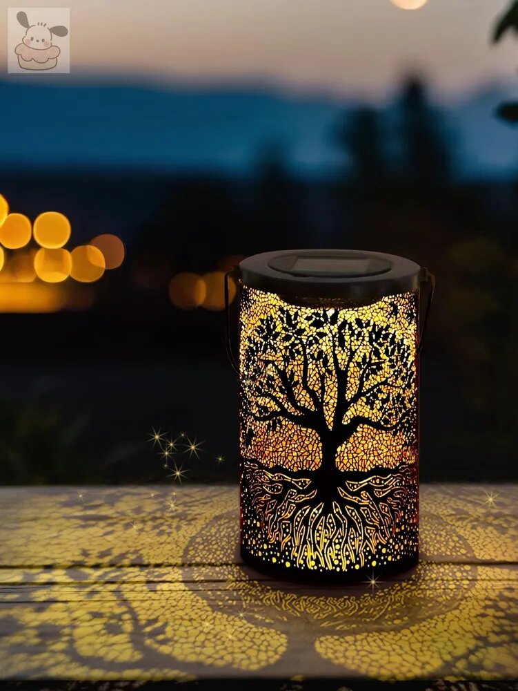Уличный светильник на солнечной энергии "Древо жизни", 1.2W, металлический плафон, IP65, 19 см