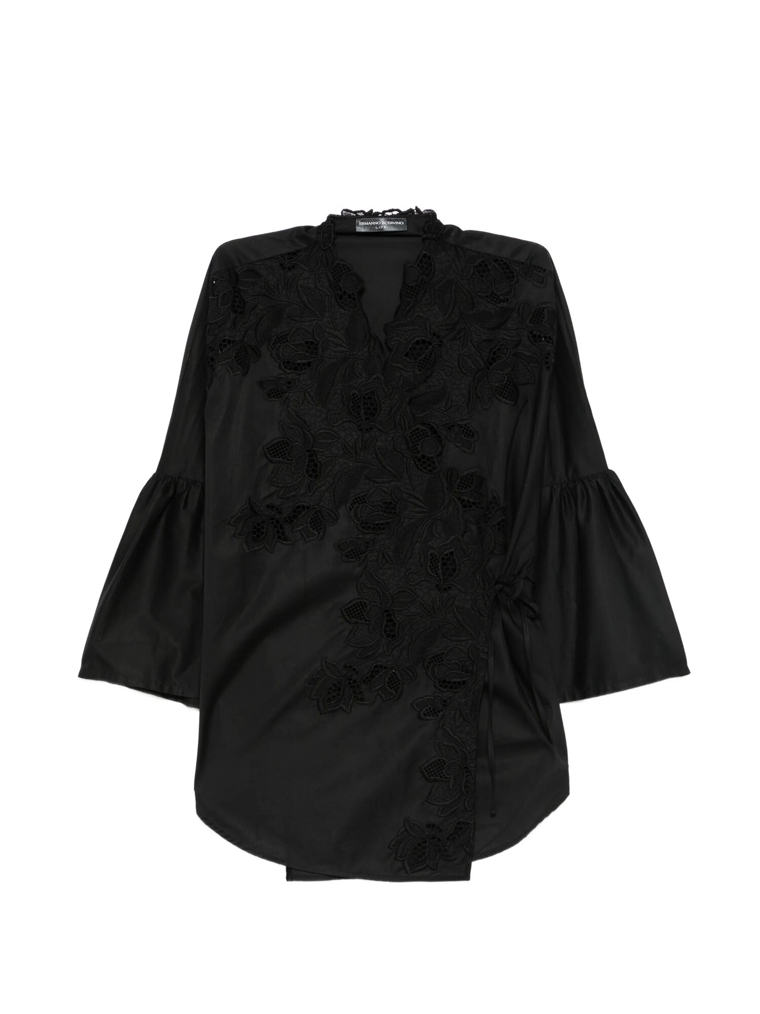 Блуза Lace-embellished ruffled-sleeve blouse
