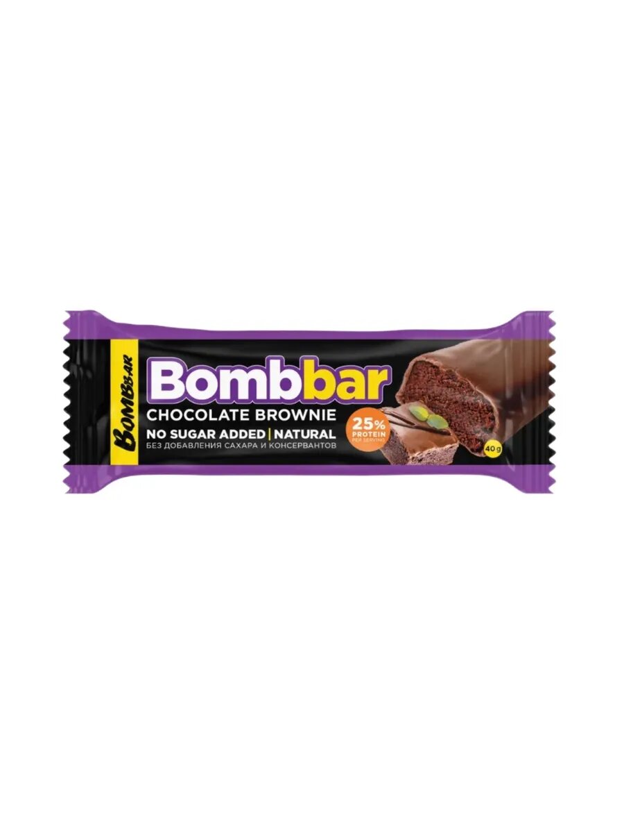 BombBar Батончик глазированный, шоколадный брауни, 1 шт