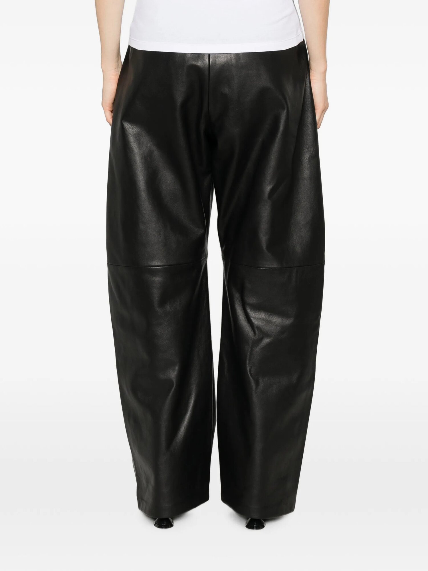 Брюки SPORTMAX Button-embellishment leather trousers, размер 42 — фото 1