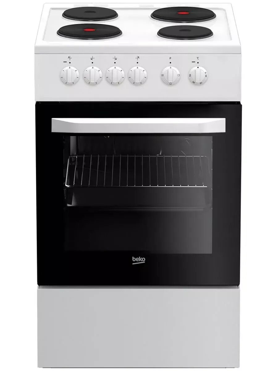 Плита Beko FFSS 56000 W, электрическая, 4 конфорки, 60л, белая
