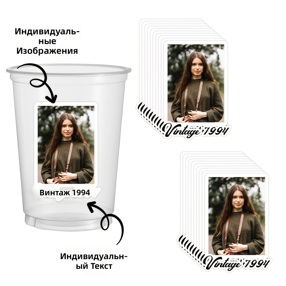 Винтажные ретро-наклейки для вечеринки в стиле 80-х и 90-х, персонализированные стикеры с фото, именем и лицами, набор 30 шт, стиль A, для дня рождения 21, 30, 40, 50 лет