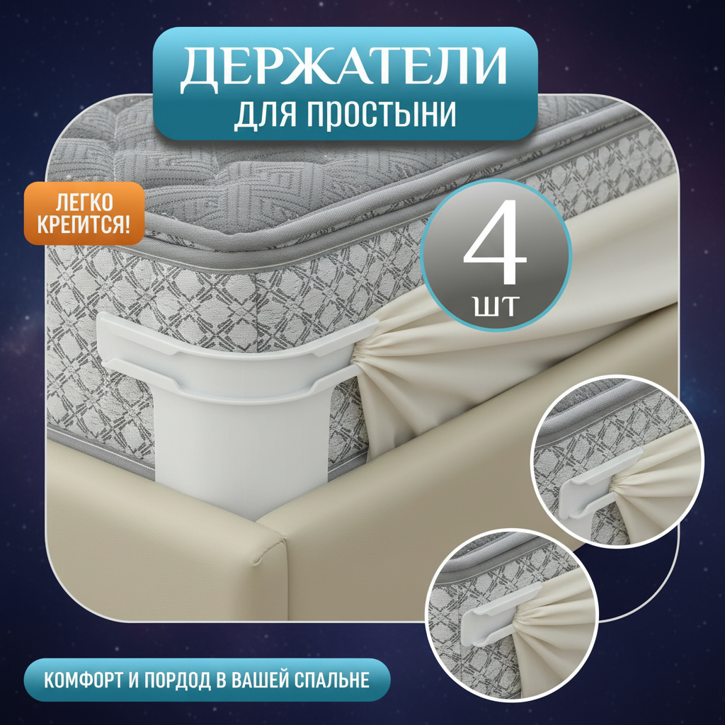 Держатели простыни ремни фиксаторы натяжные для кровати аксессуары 4 шт