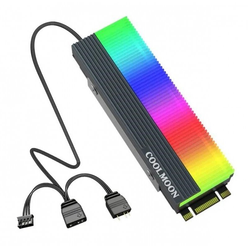 Радиатор охлаждения на SSD M.2 2280 CoolMoon ARGB