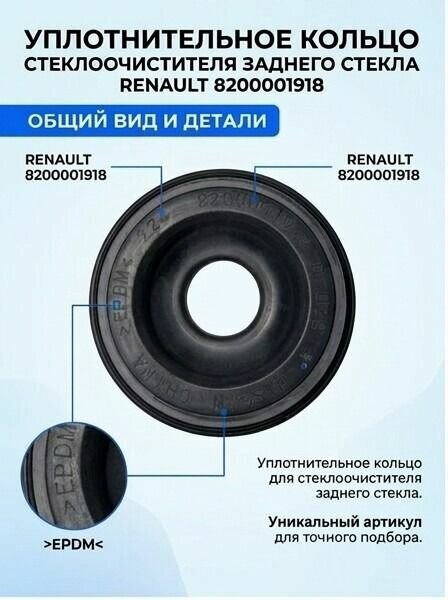 Уплотнительное кольцо стеклоочистителя заднего стекла RENAULT 8200001918