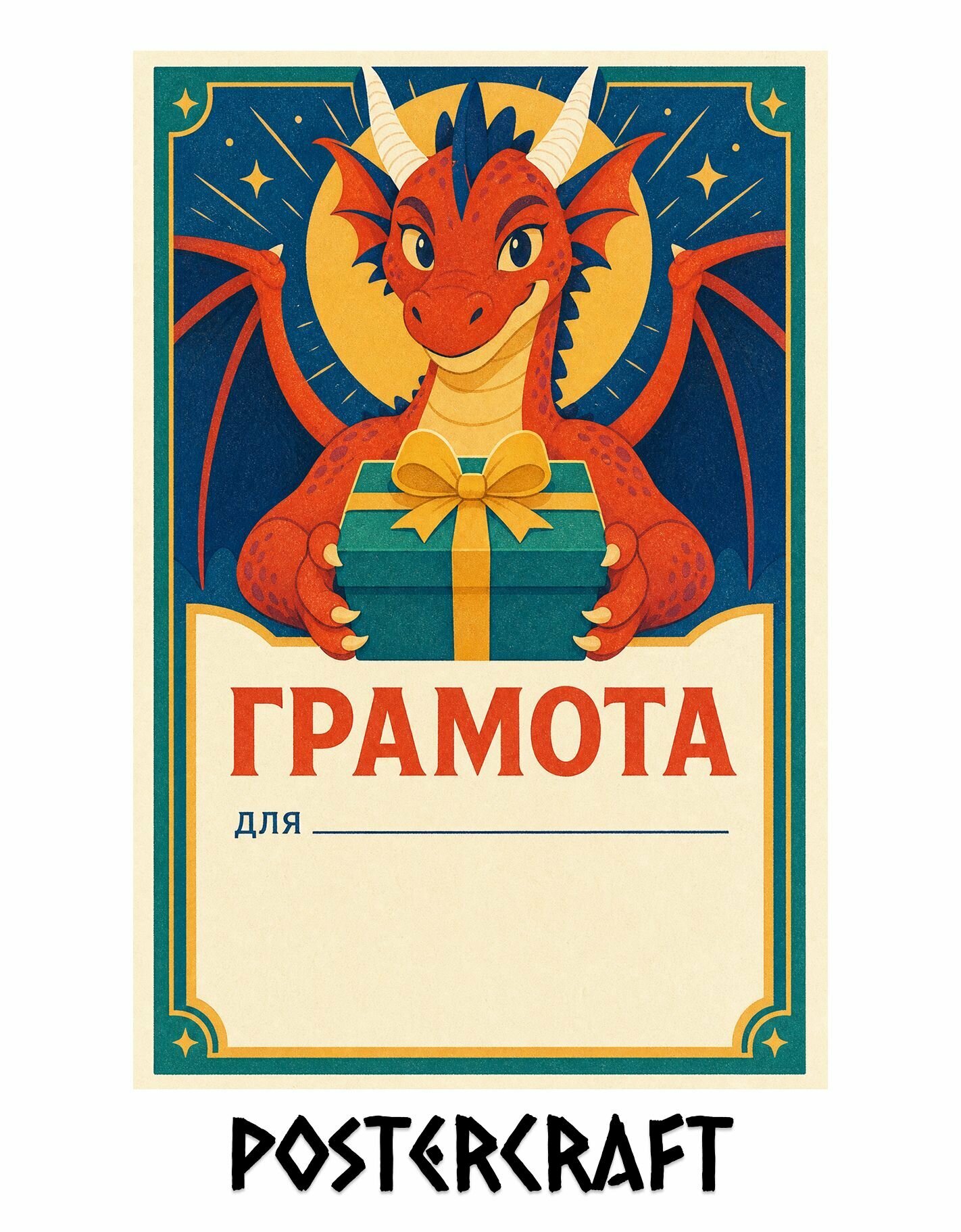 Стильная Подарочная "Грамота", А4, 21 29,7 см, (плотная типографская бумага)