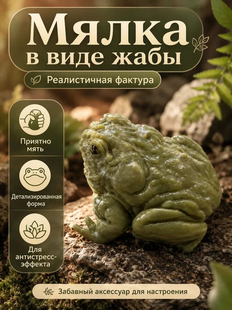 Антистресс-игрушка-давилка Жаба для розыгрышей и выплеска эмоций