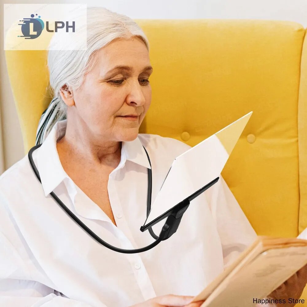 Лупа LPH с линзой Френеля, 5-кратное увеличение, диаметр 290 мм, металлическая, черная, для чтения и работы
