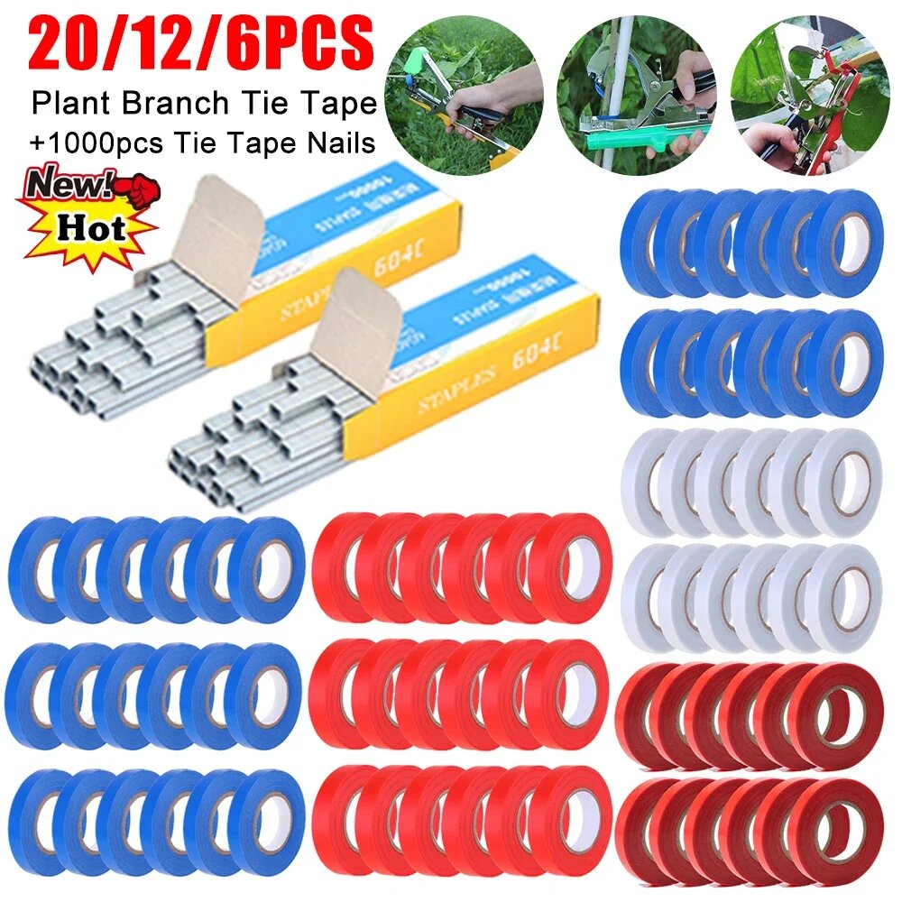 Лента для завязывания растений PVC 12/20 шт. Красный, Red 12PCS — фото 1