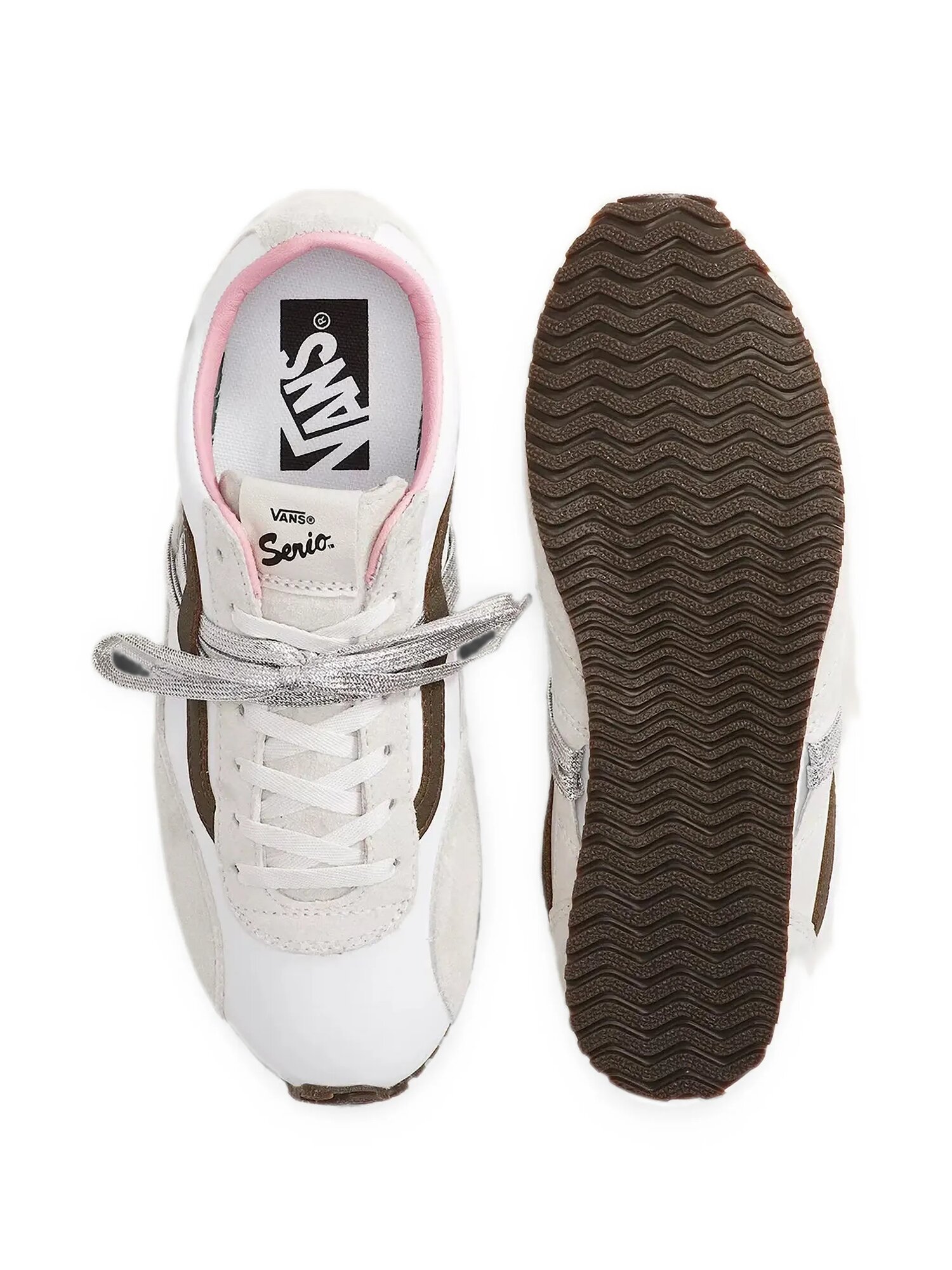 Кроссовки VANS Serio panelled sneakers, размер 7,5 US, бежевый/белый — фото 1