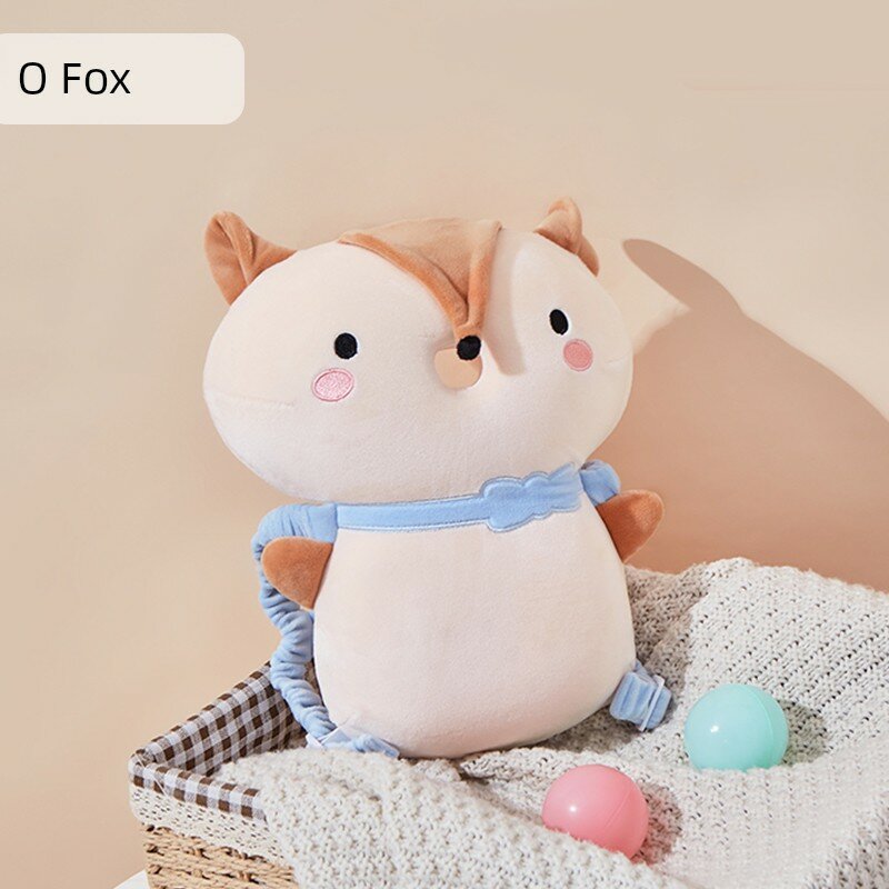 Детская капа для защиты головы от падений с медленным возвратом и защитой от боковых ударов, с рисунком Лисы, мягкая и