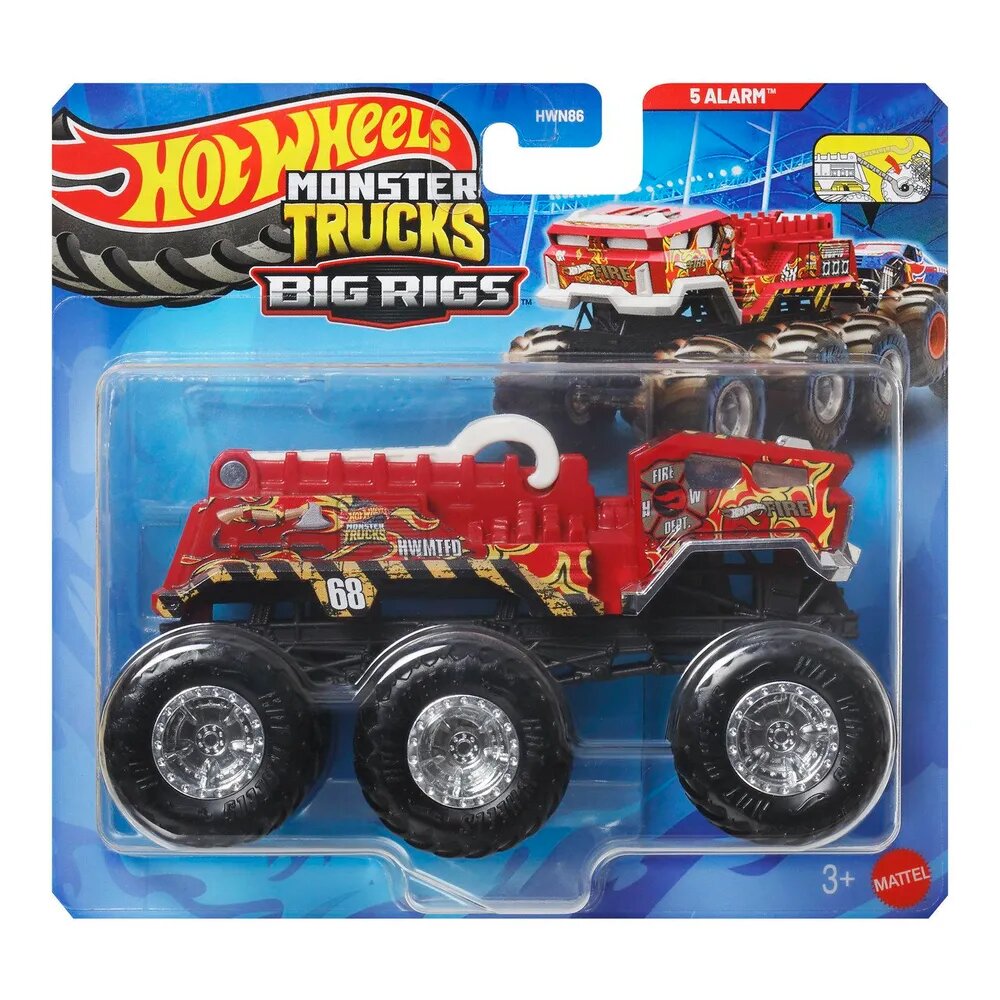 Машинка Mattel Hot Wheels Monster Trucks 2026 Монстр трак:5 Alarm/эвакуатор
