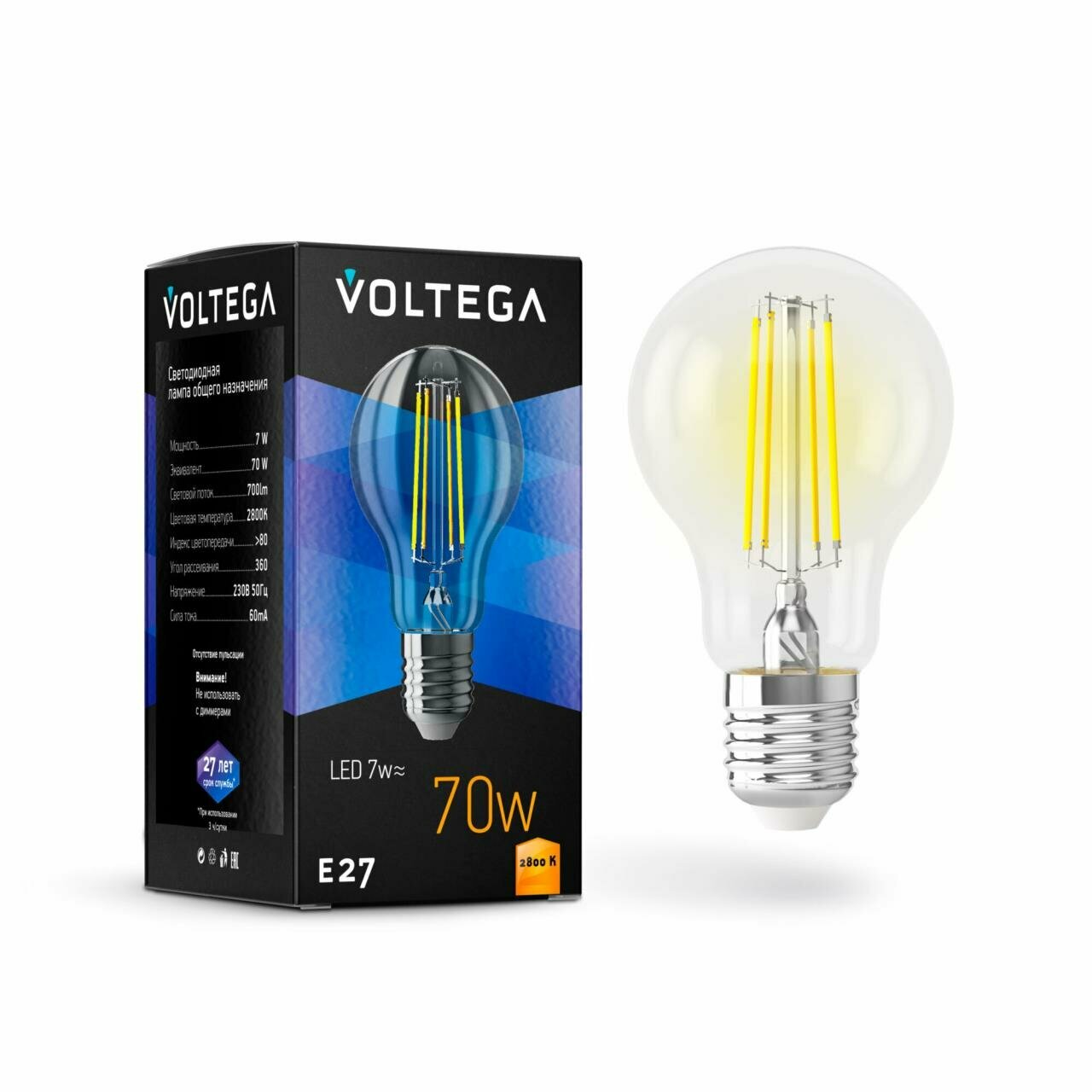 Лампочка светодиодная Voltega General purpose bulb E27 7W, 7140, 7W, E27