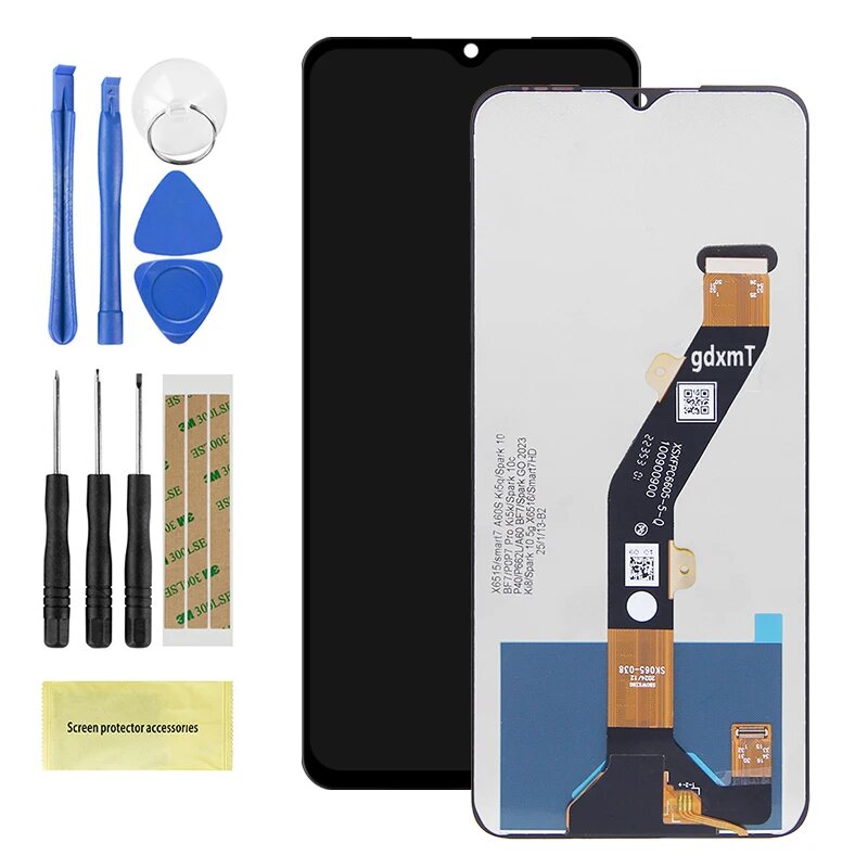 6.6' ЖК-дисплей для Tecno Spark 10C KI5k KI5m, 100% протестированный сенсорный экран Black No Frame