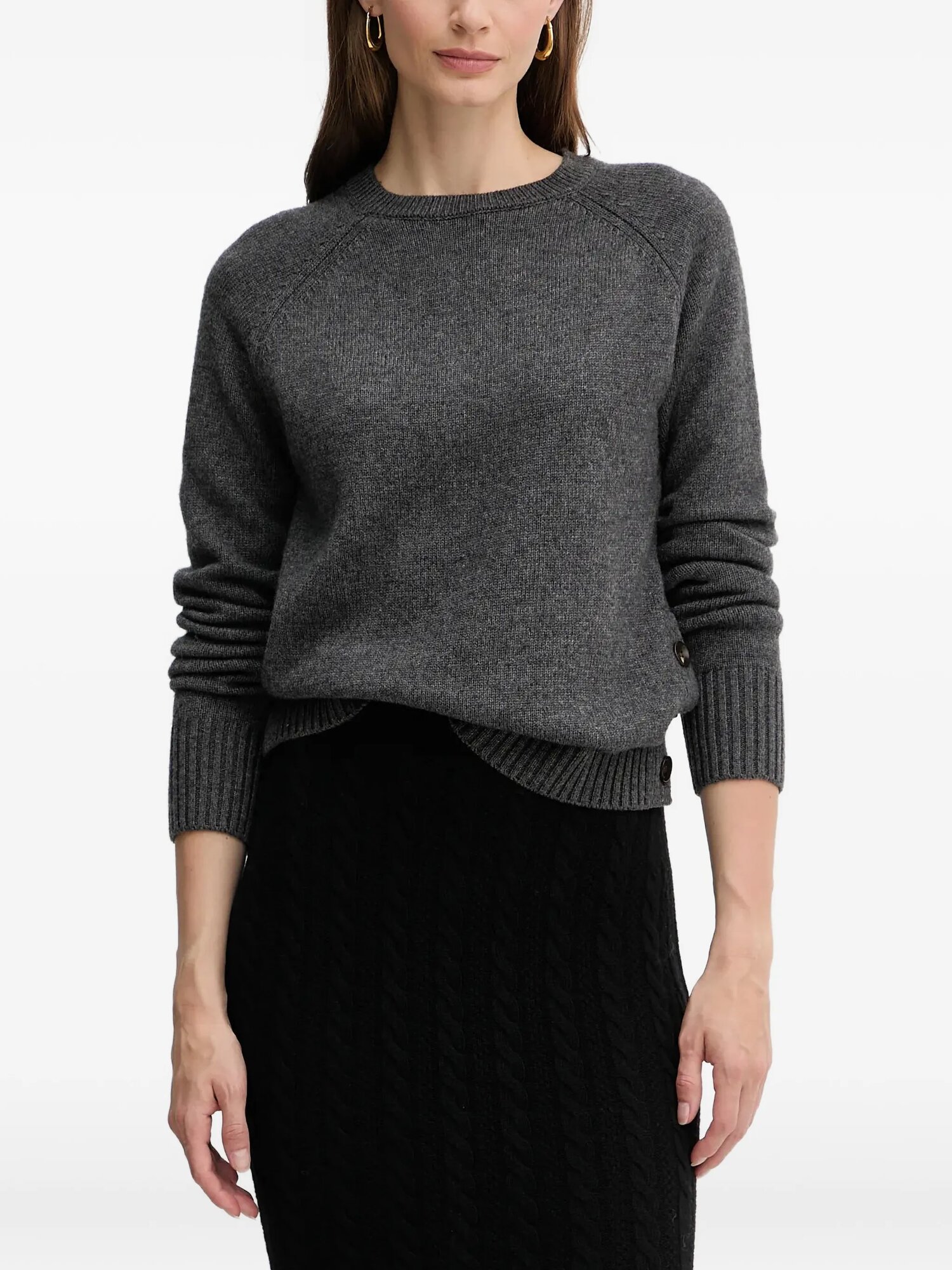 Свитер Silvian Heach Button-detail raglan-sleeve sweater