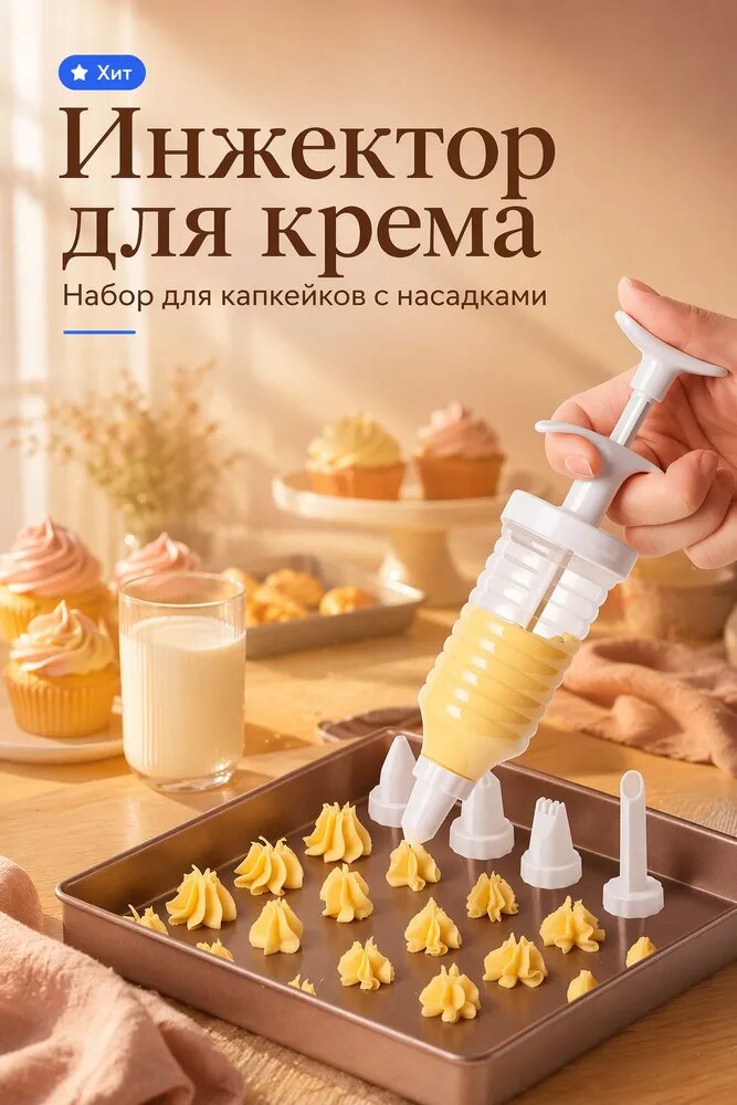 Шприц кулинарный насадок 1 шт мешков 1 шт