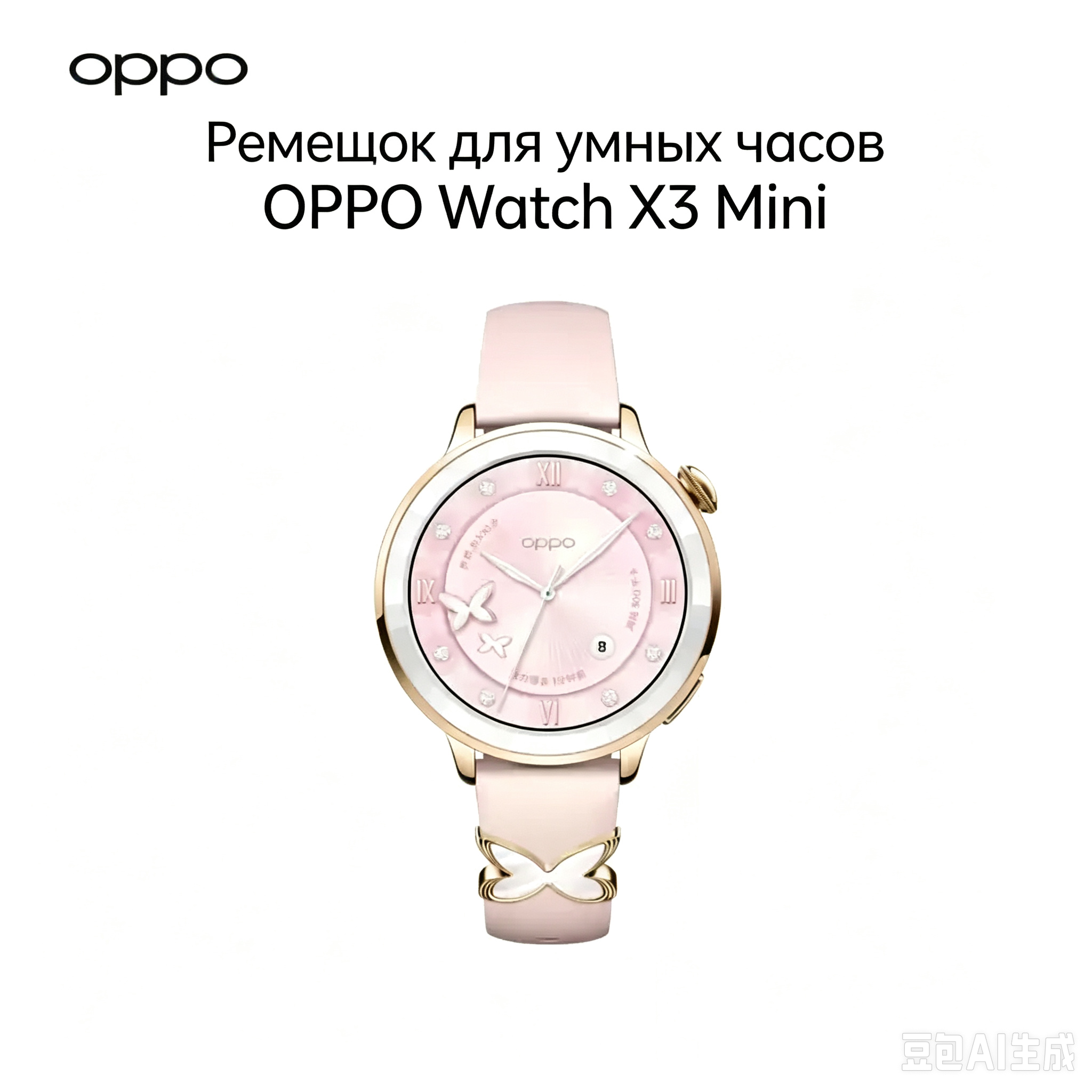 Оригинальный кожаный ремешок для умных часов OPPO Watch X3 Mini, розовый