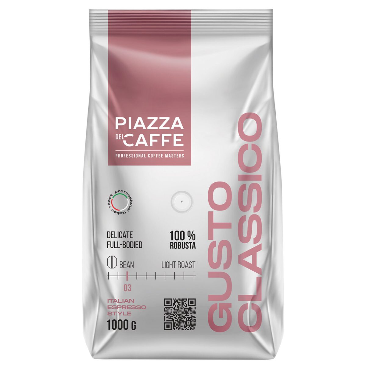 Кофе в зернах Piazza Del Caffe Gusto Classico, натуральный, 1кг, вакуумная упаковка (1774-06)