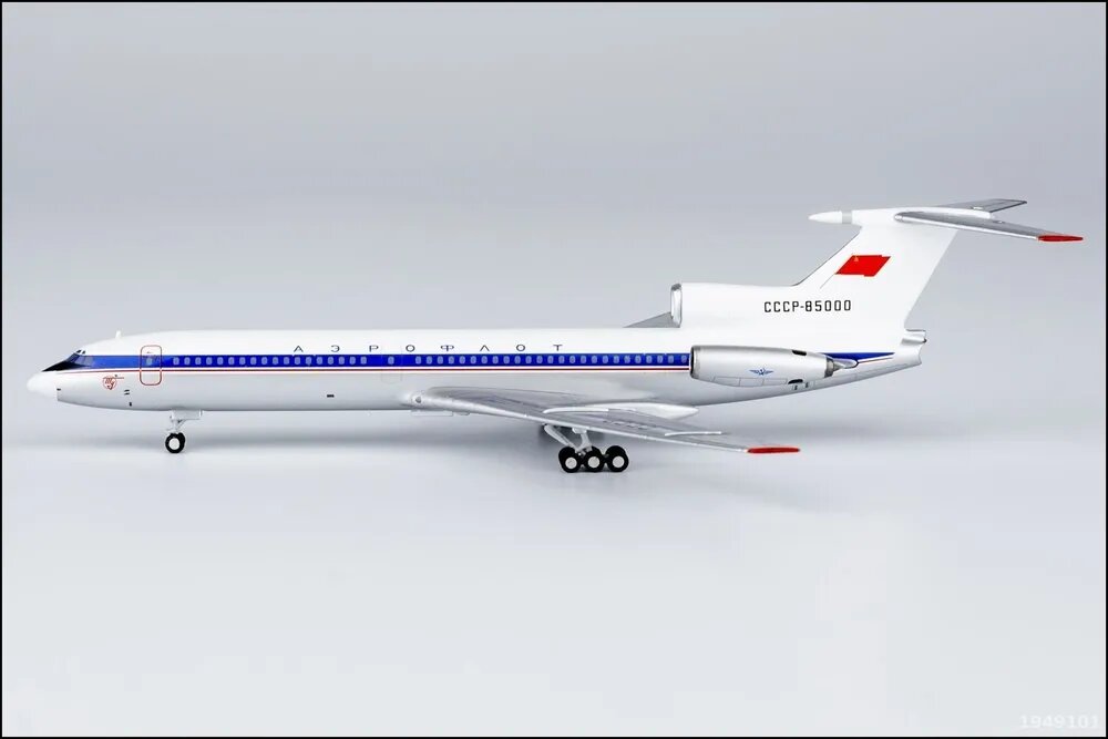 Aeroflot-Soviet Airlines Аэрофлот Tu-154 Металлическая Модель Самолета CCCP-85000 1:400 NG Models 54016 12*9.39*2.85cm