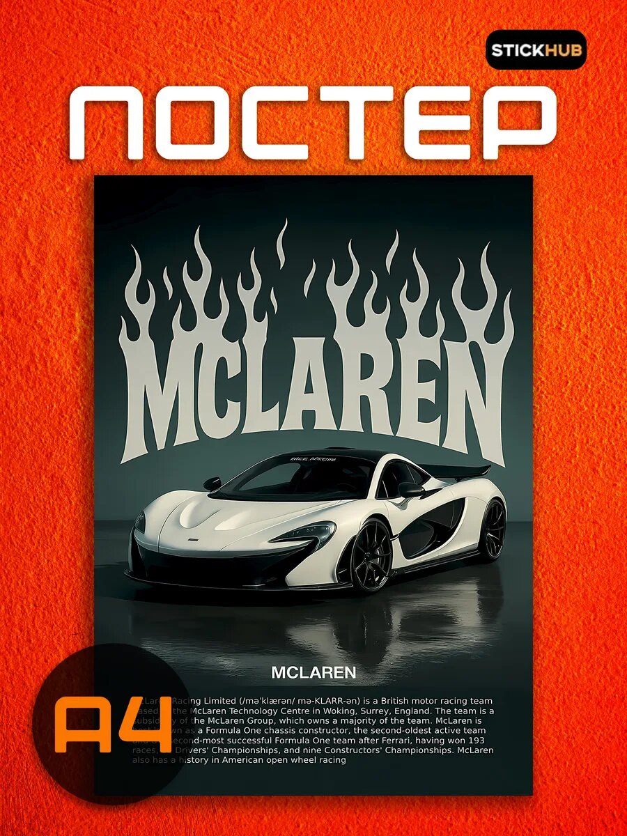 Постеры на стену интерьерные McLaren