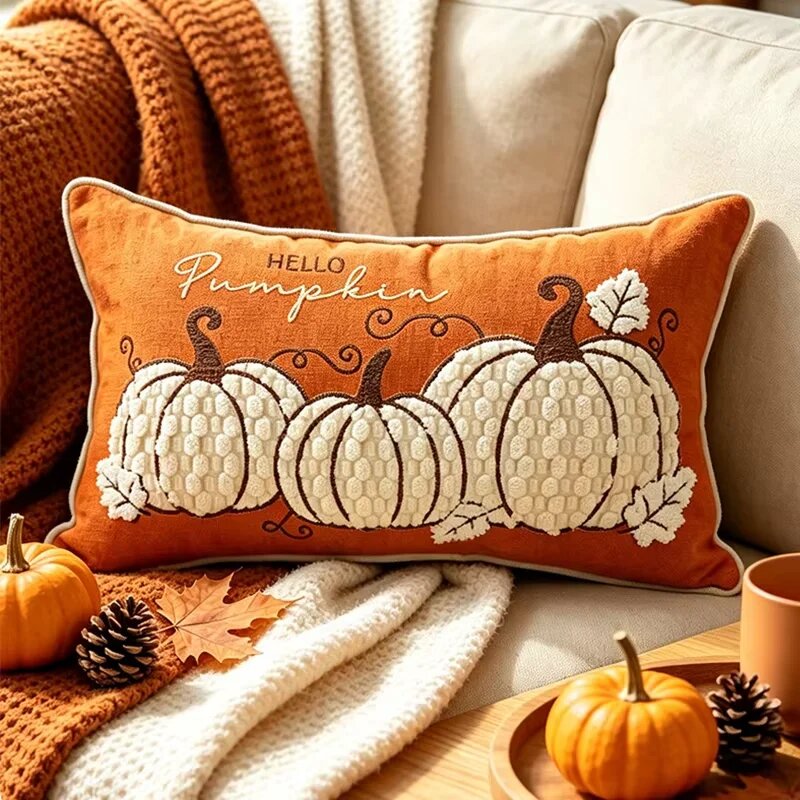 Подушка декоративная "Hello Pumpkin", 30x50 см, цвет 04