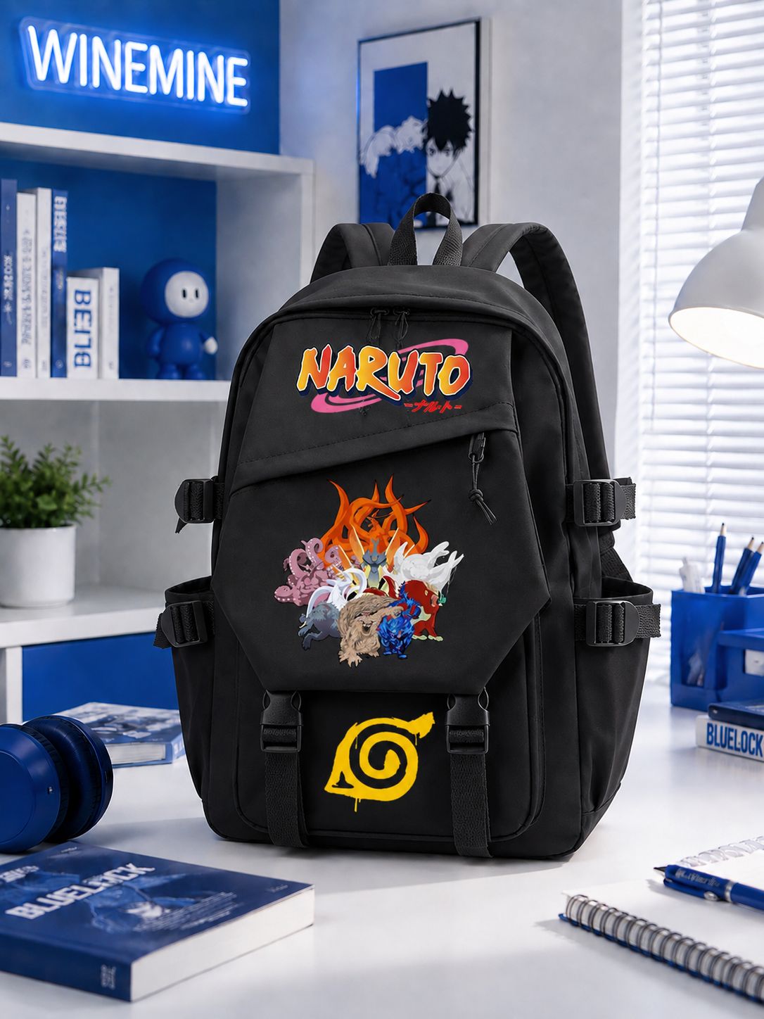 Рюкзак Наруто Naruto с аниме-принтом для школьников, вместительный городской рюкзак для детей и подростков, повседневная сумка для учебы