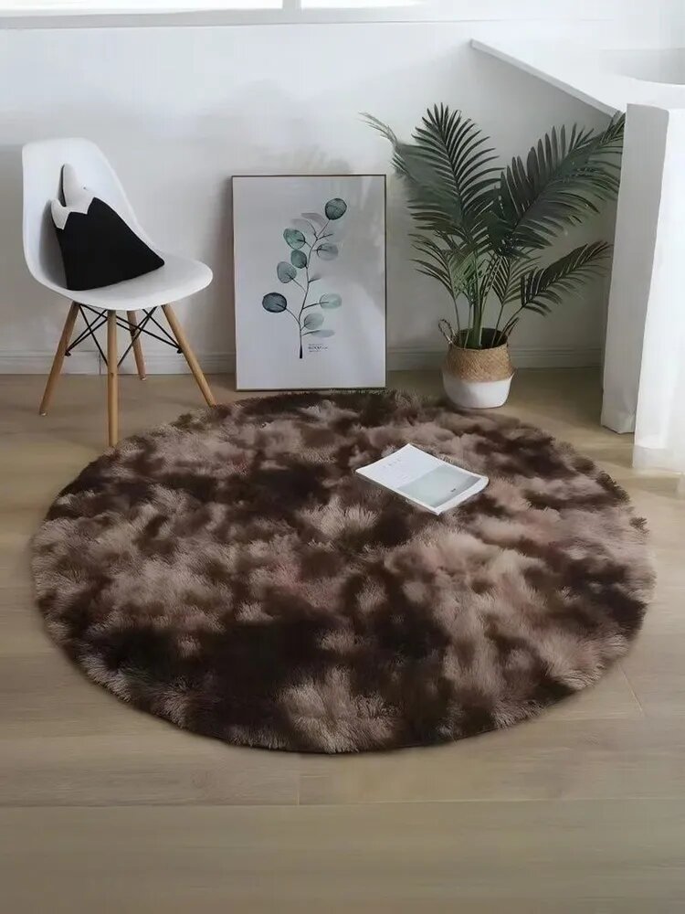 Ковер дорожка 80x80 см, 200 мм, хаки, искусственная шерсть, круглый