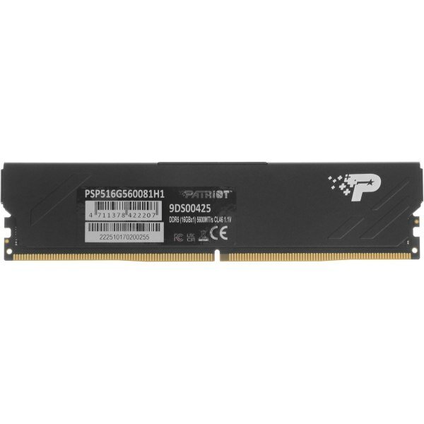 Оперативная память Patriot Signature Premium PSP516G560081H1 DDR5 - 1x 16ГБ 5600МГц, DIMM, Ret
