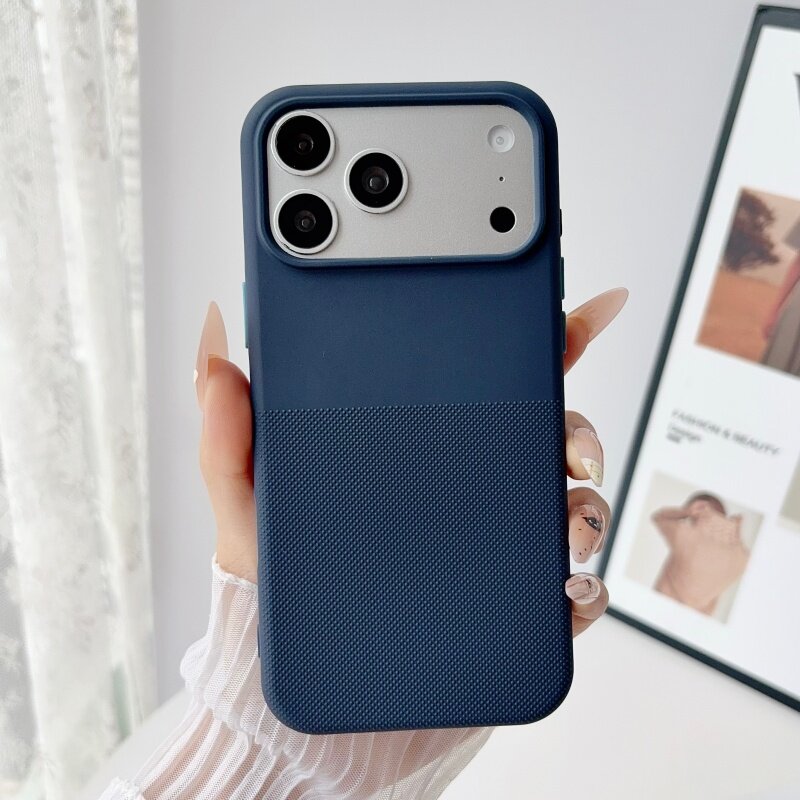 Чехол для iPhone 17 Pro синий, магнитный, с поддержкой магнитной зарядки