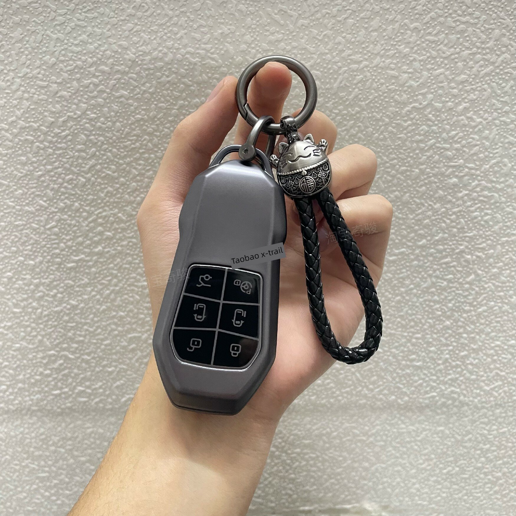 Космический серый шнур с котом-счастливчиком держатель ключа для Xpeng X9 2026 модели