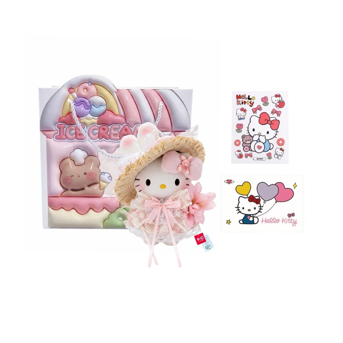 E-STRONG × Sanrio Хелло Китти Очаровательный аксессуар Плюшевые брелки 15 см