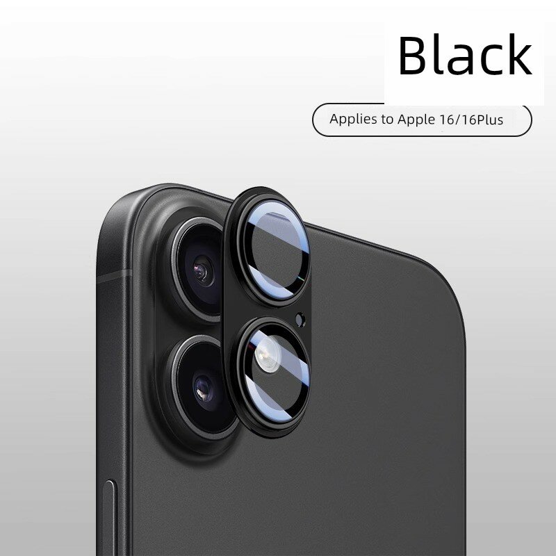 IPhone 16 Pro Max 1-шт. Черная защитная пленка для объектива с полным покрытием и точностью пикселей для iPhone 16 Pro