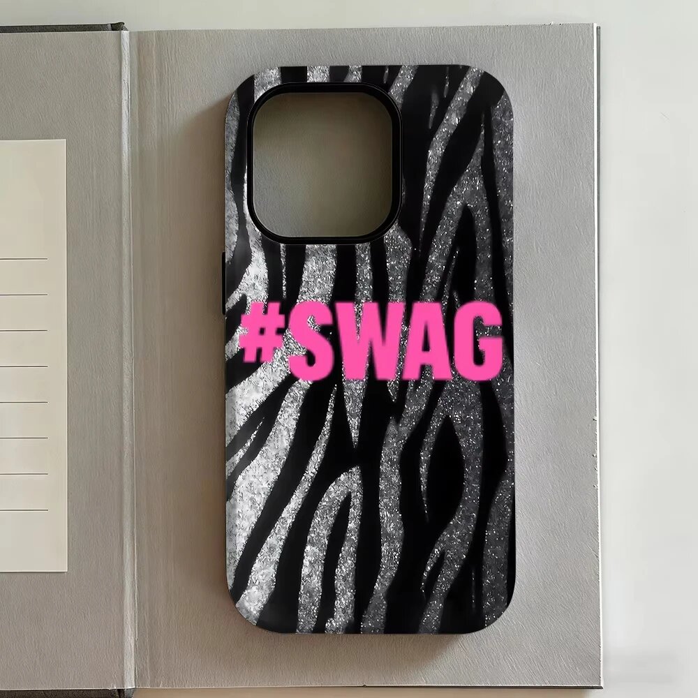 Модный чехол для телефона Y2K с надписью "SWAG" для iPhone 17 Air, 16 Pro Max, 15, 14, 16 Plus, 13, 12 Pro, 17 Air, противоударный силиконовый чехол-накладка