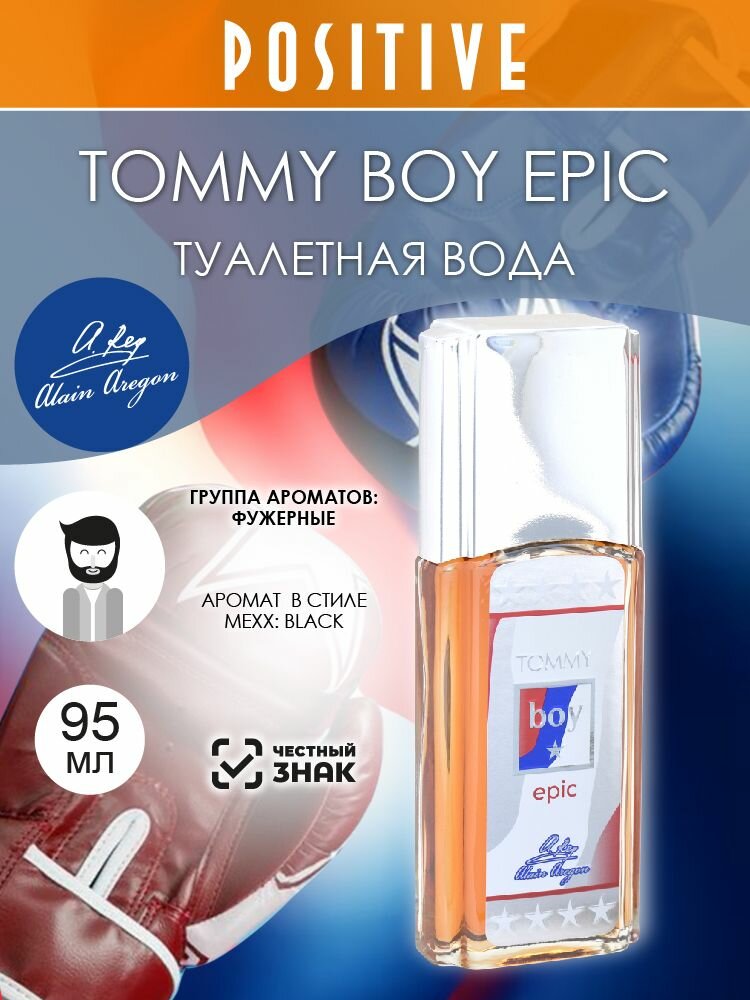 ALAIN AREGON Туалетная вода мужская TOMMY BOY EPIC, фужерный аромат 95 мл