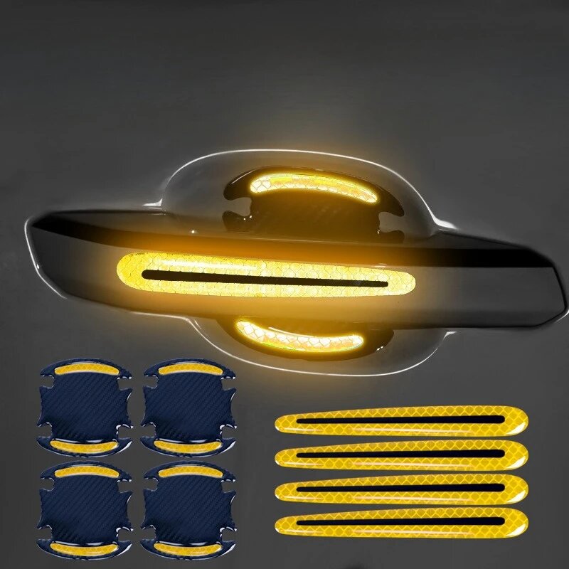 8 шт./компл. защитная пленка для дверных ручек автомобиля Yellow