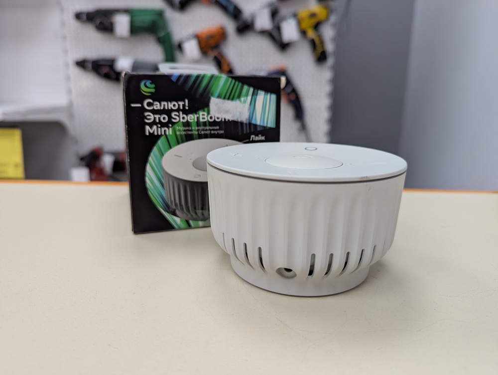 Умная колонка SBER Boom Mini SBDV-00095, 5Вт, с Салют, белый [sbdv-00095g]