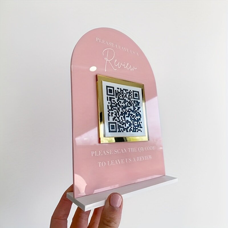 Индивидуальная подставка с QR-кодом для сообщений - персонализированный бизнес-декор из акрила с обратной связью по клику, для офисов, магазинов и ресторанов