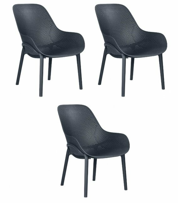 Набор 3 шт Кресло DOBRIN LONZO SET-3 756PP-LMZL, антрацит (GR-12) с УФ-защитой