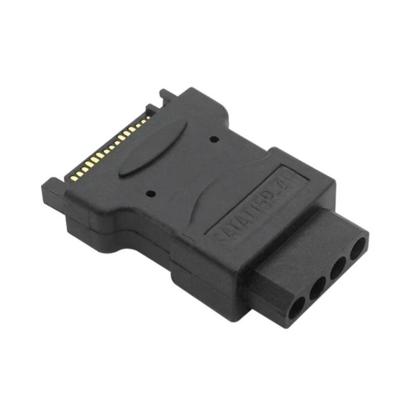 Кабель-адаптер SATA 15-pin (M) — IDE 4-pin (F), Черный