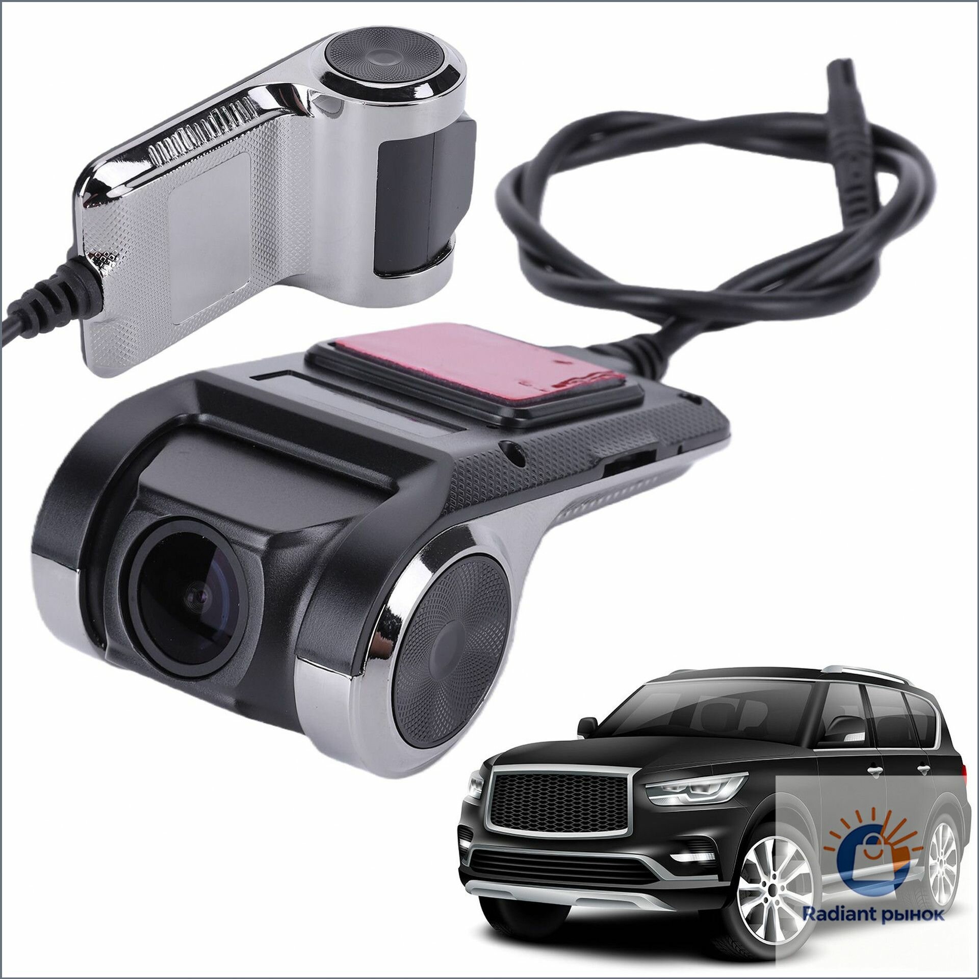 Скрытый USB-видеорегистратор 1080P, ночной режим, угол 170 , ADAS