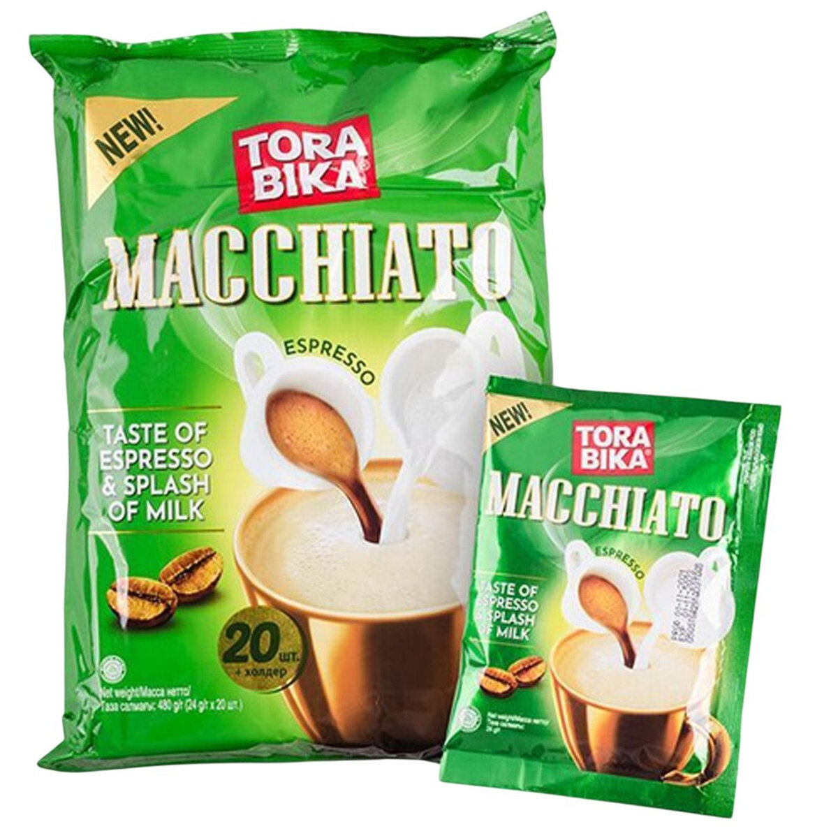 Кофе Tora Bika Macchiato, растворимый, арабика, 150-180мл, 20 шт.