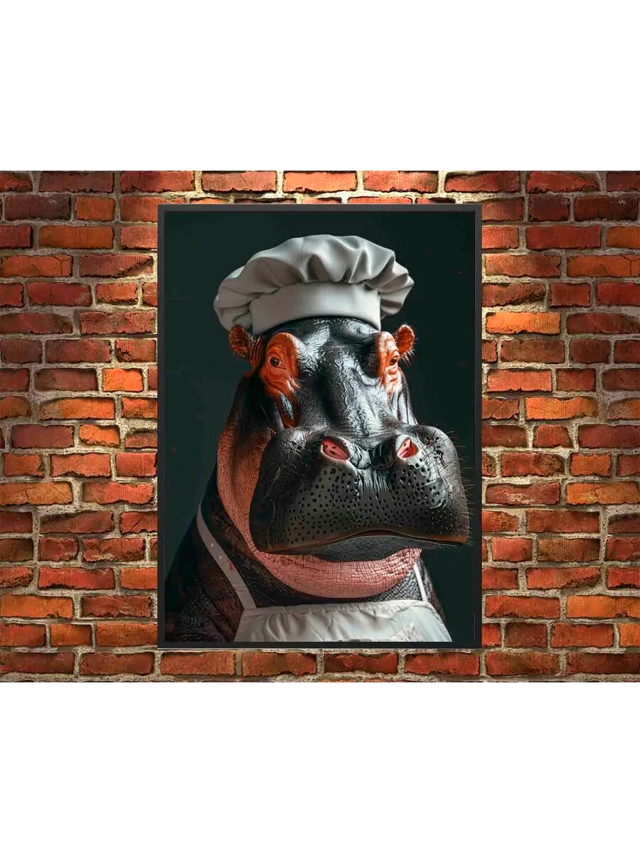 Животное-повар из бегемота 4, Плакат 30x42см