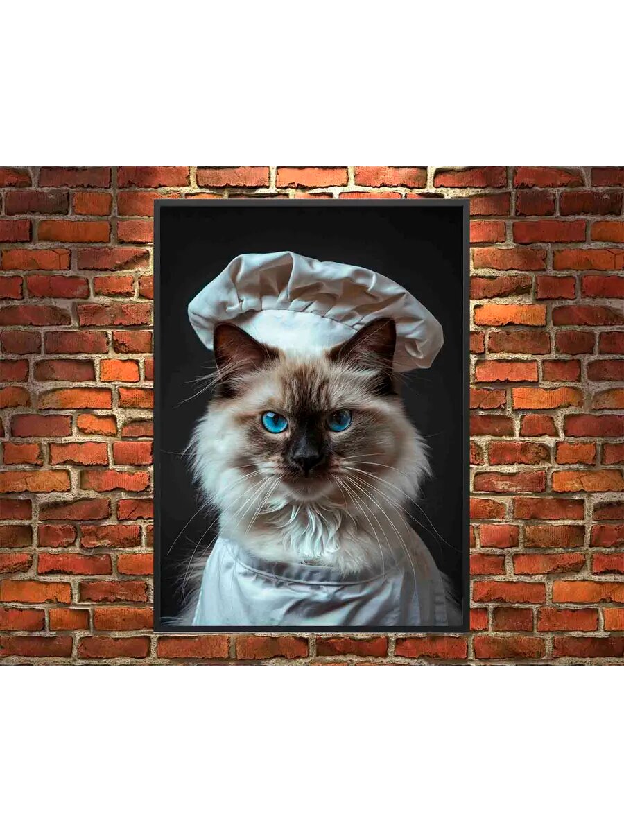 Бирманский кот-повар 1, Плакат 30x42см