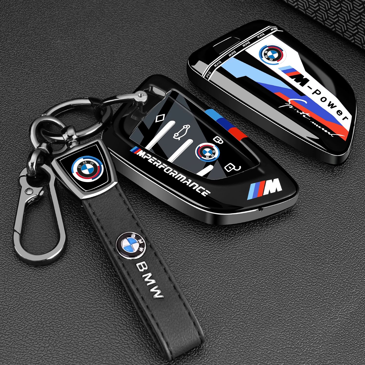 BMW Ключ-браслет для 3 и 5 серий, угольно-черный, покрашенный дизайн с брелоком-ремешком BMW