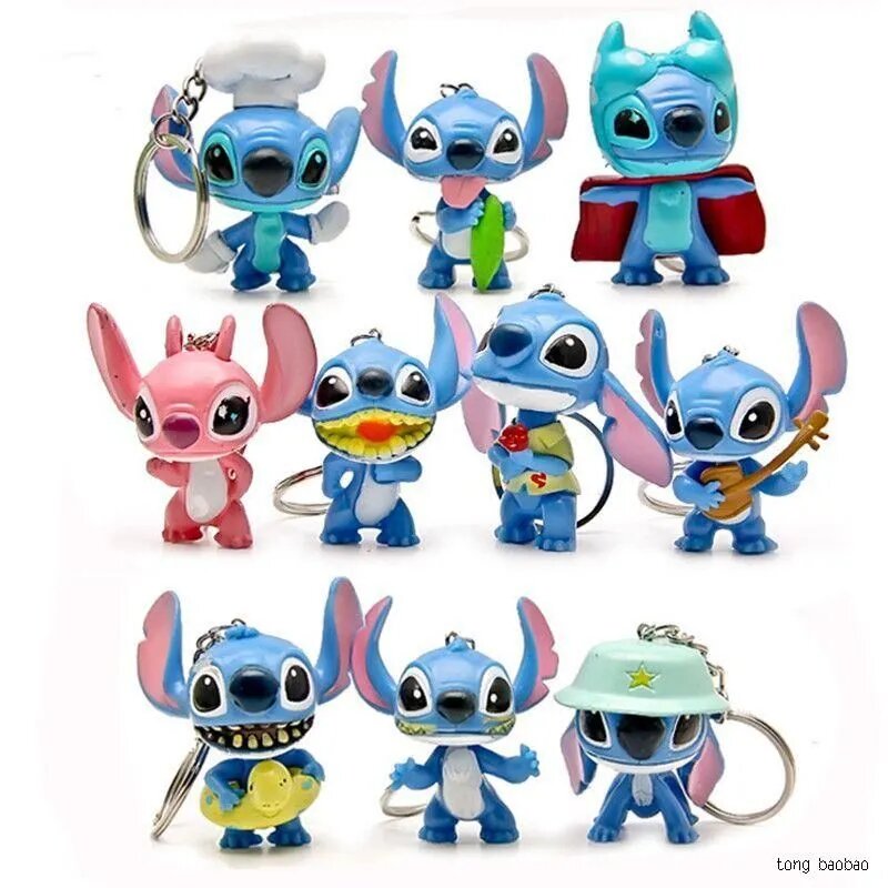 Аниме фигурки Набор фигурок Лило и Стич игрушки для детей / Lilo and Stitch 10шт (5см, пакет)