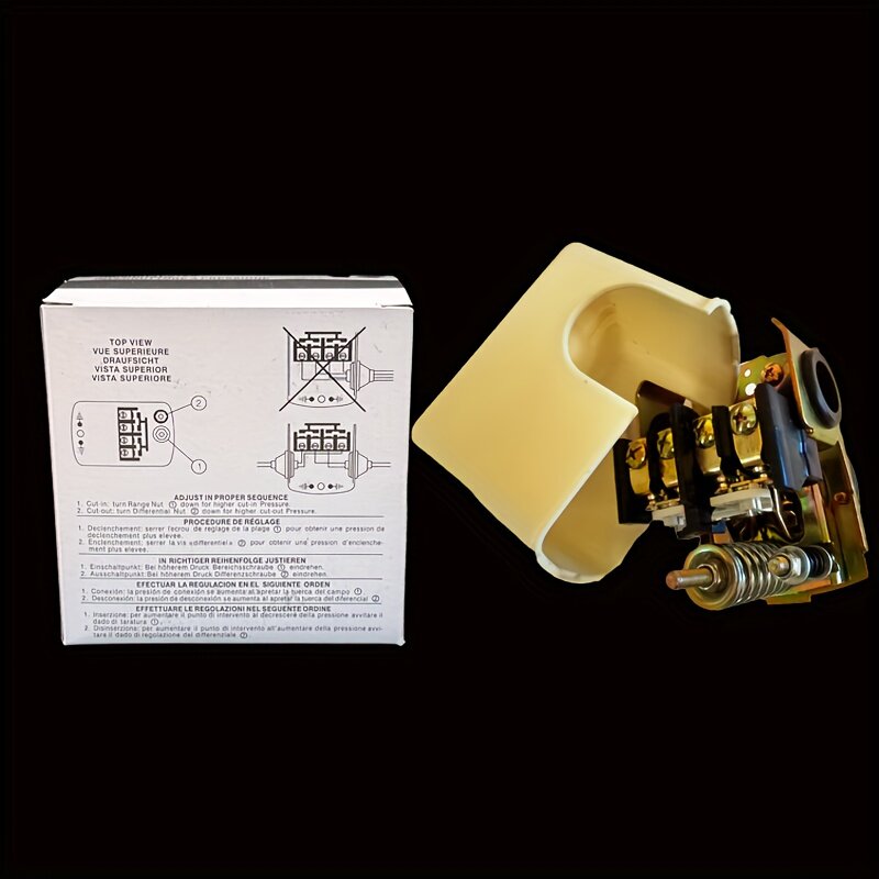 Регулятор давления воды для скважинных насосов 40-60 PSI, резьба 1/4" NPT, без подключения к электросети, металлический корпус, молочно-белый цвет, 1 шт.