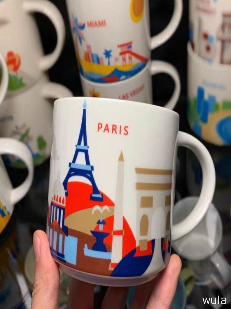 Кружка Paris 414 мл с изображением парижских достопримечательностей 1 шт для дома
