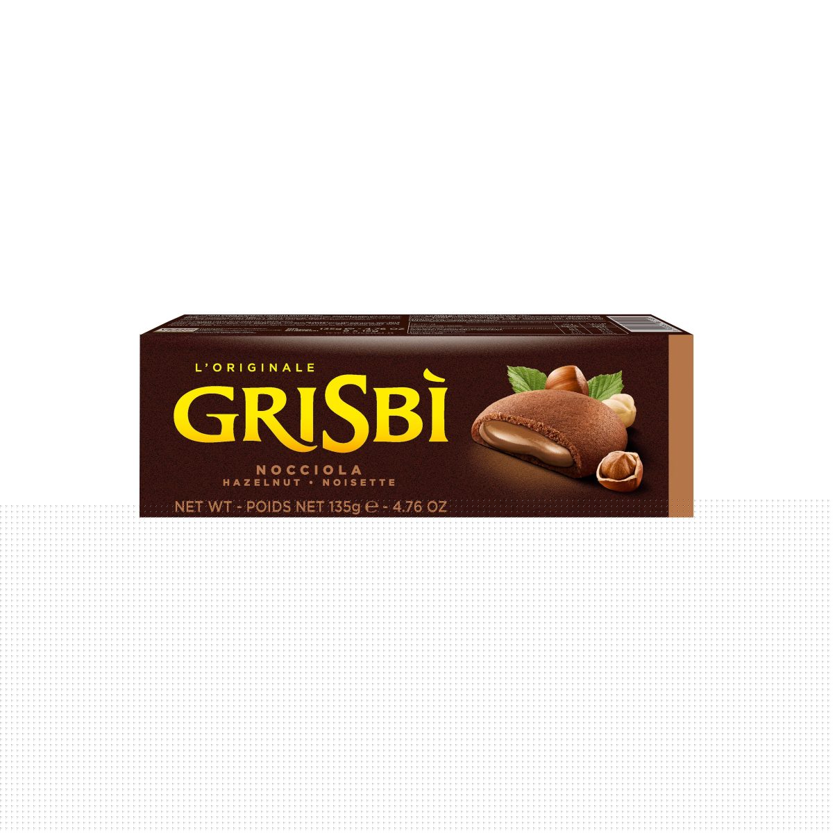Печенье Grisbi с начинкой из орехового крема, 135г (2088271), 12 уп.