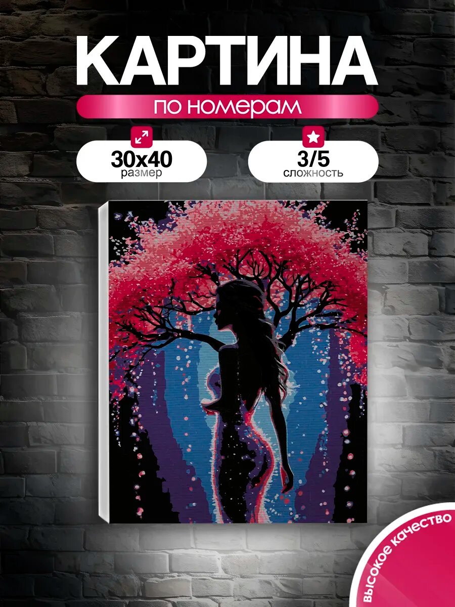 Картина по номерам 30x40 Звездная незнакомка